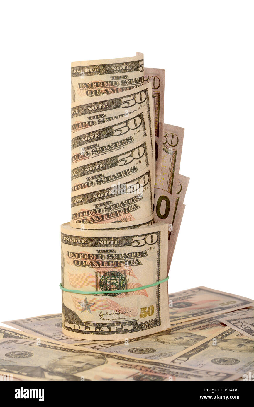 American dollars on a white background Stock Photo - Alamy