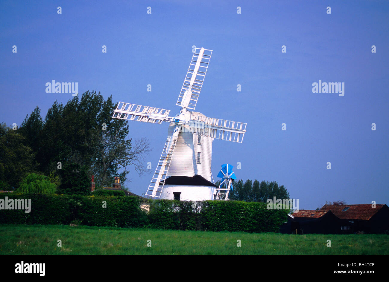 Saxtead Green post mill, Suffolk, England Stock Photo - Alamy