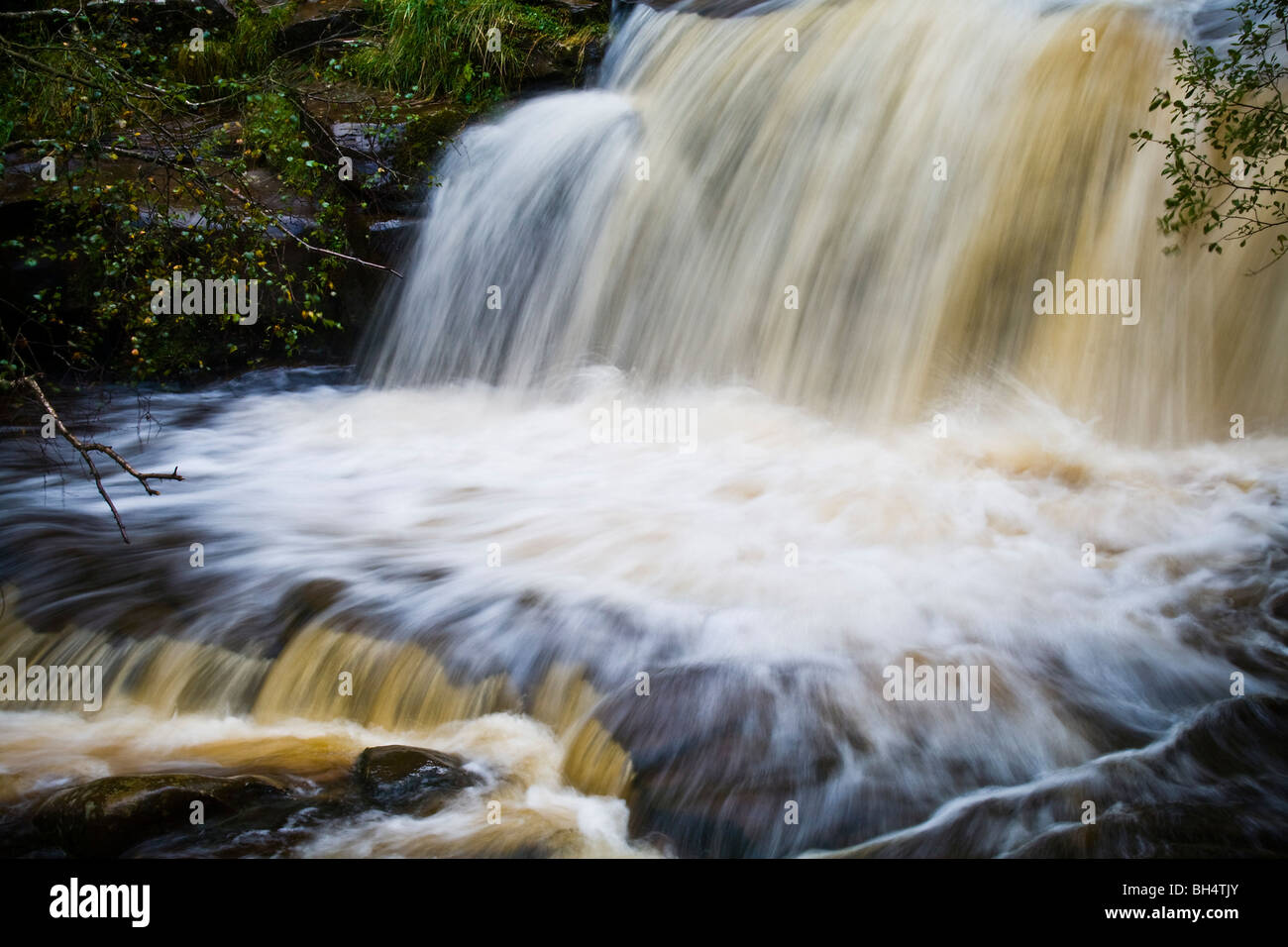 Waterfall heading towards Talybont Reservoir near Talybont-on-Usk in ...