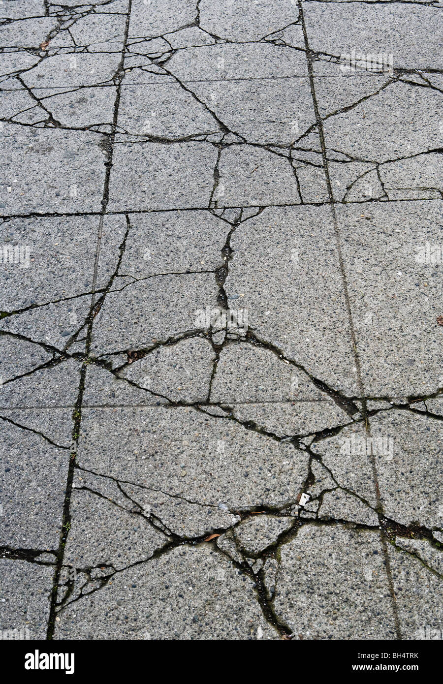 Cracks in concrete pavement Stock Photo - Alamy