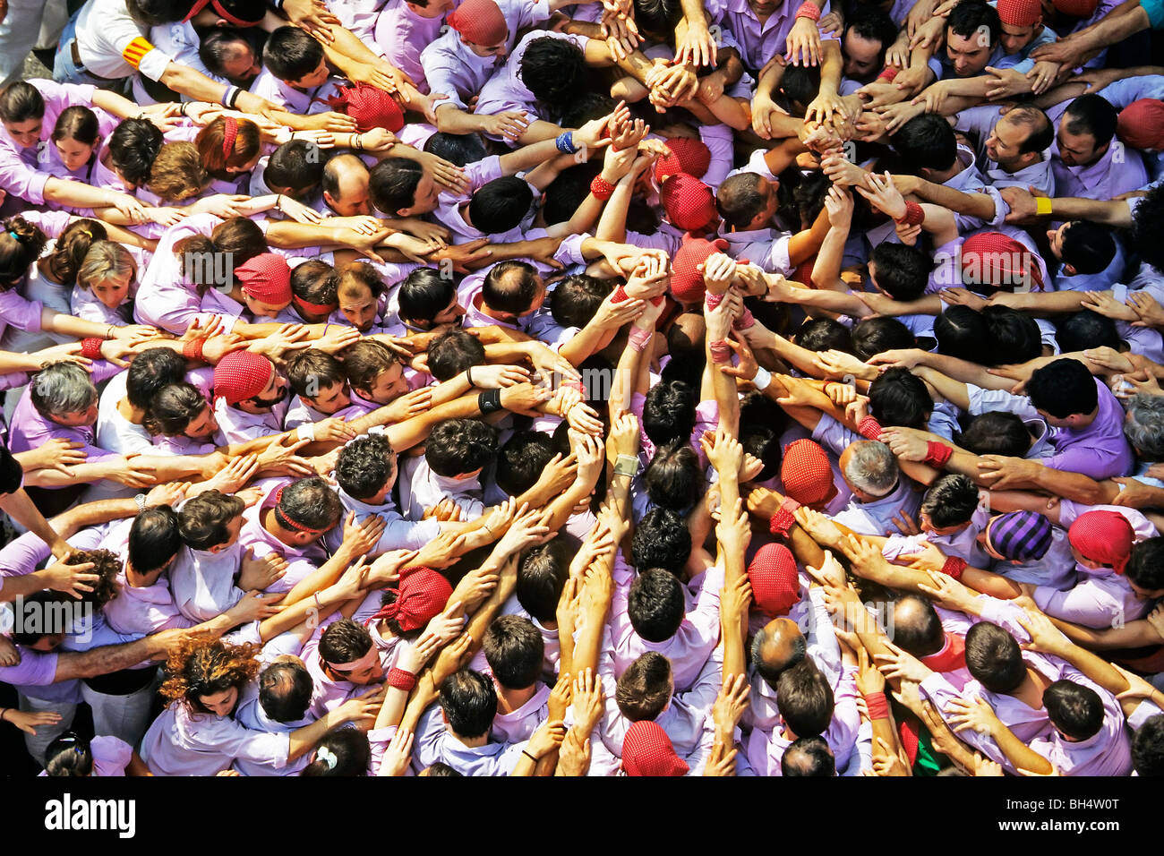 HUMAN PYRAMID OR TOWER, THE CASTELLERS OF CATALONIA, PERPIGNAN ...