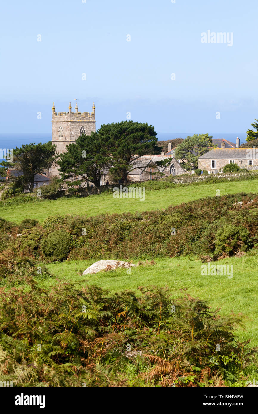 The church of St Senara in the village of Zennor, Cornwall Stock Photo ...