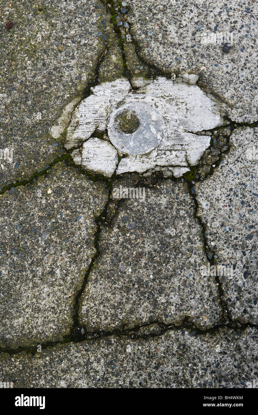 Cracks in concrete pavement Stock Photo - Alamy