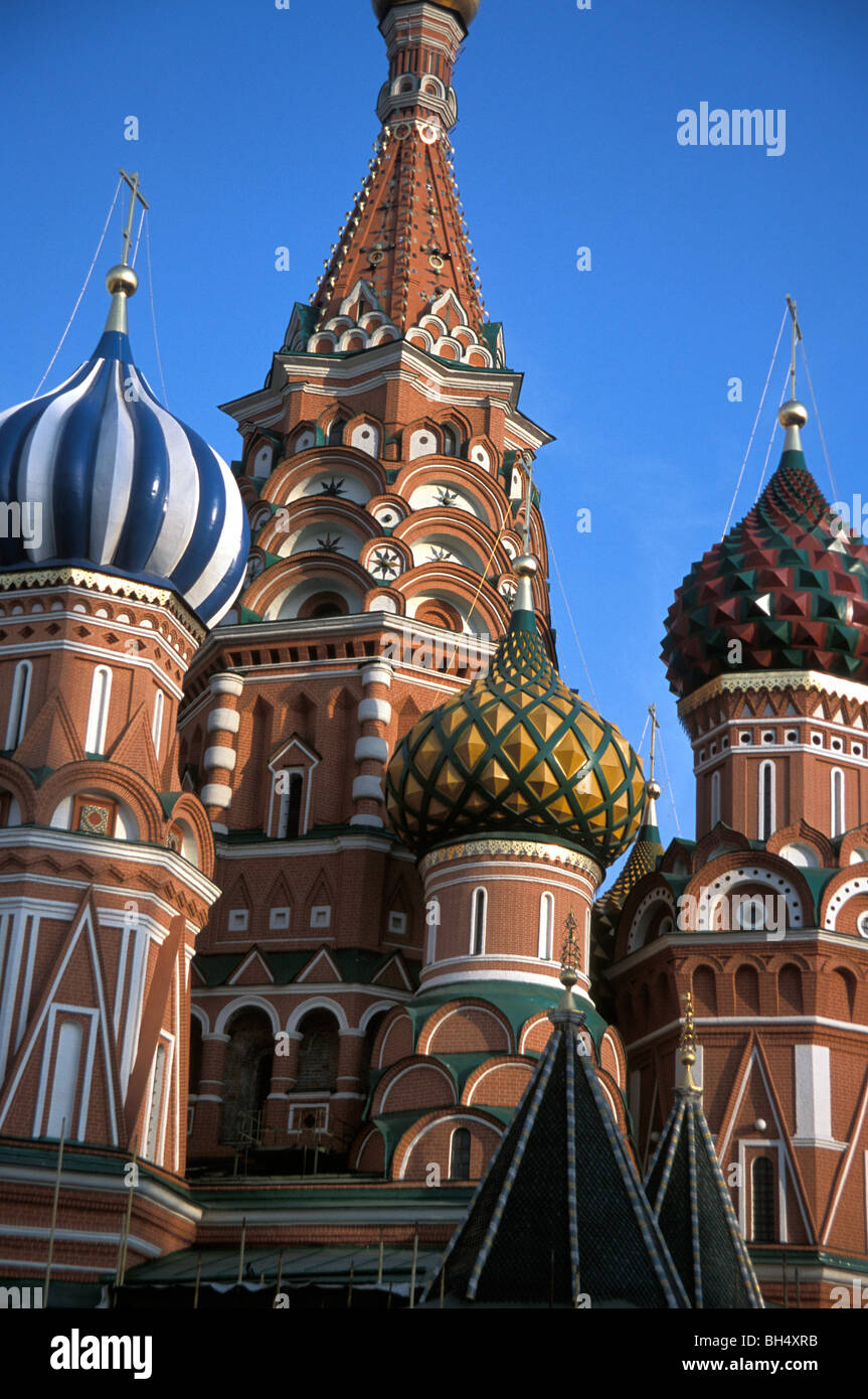 Detail of St. Basils Church on Red Square in Moscow, Russia Stock Photo ...