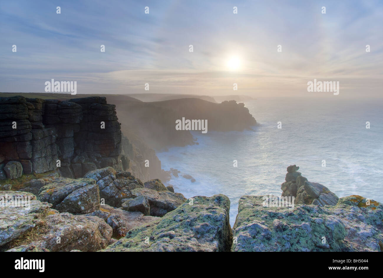 Landscape of Cornwall. Sunrise in Land's End Stock Photo - Alamy