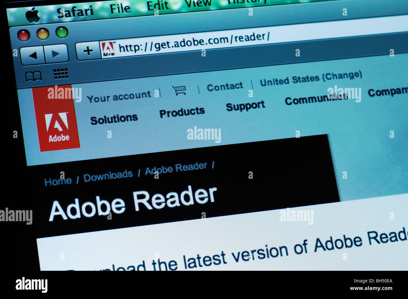 Adobe Reader website Stock Photo - Alamy