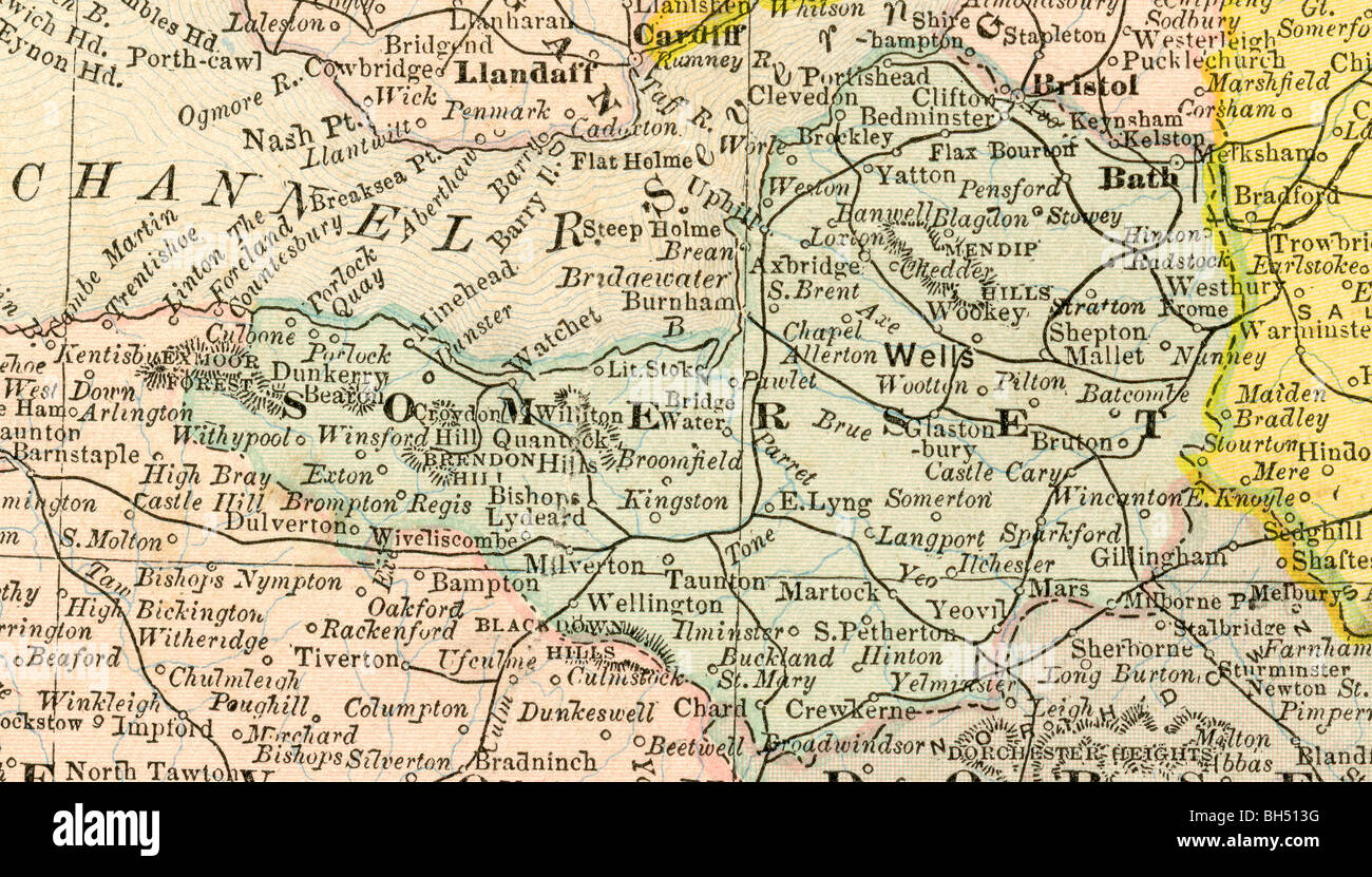 Somerset map hi-res stock photography and images - Alamy