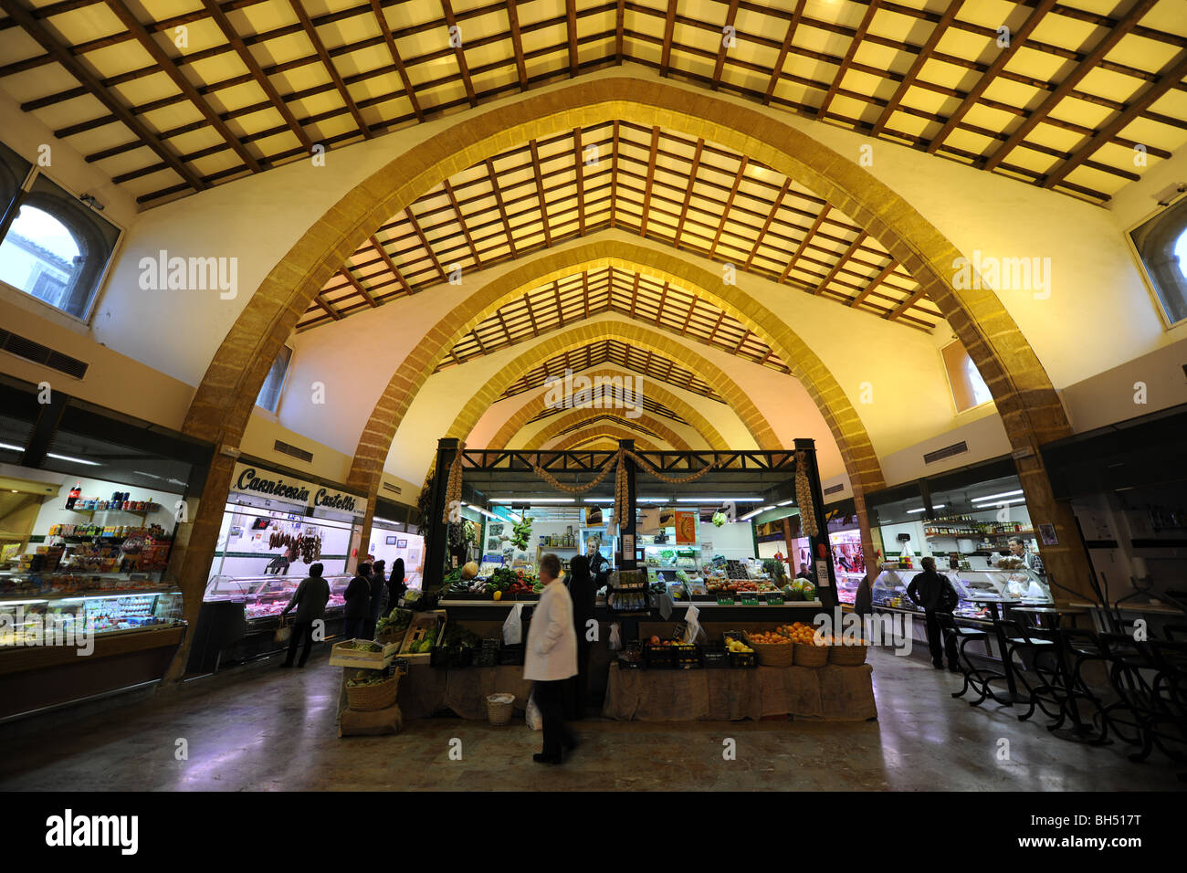 interior of Municipal Market in the historic Old Town, Javea / Xabia ...
