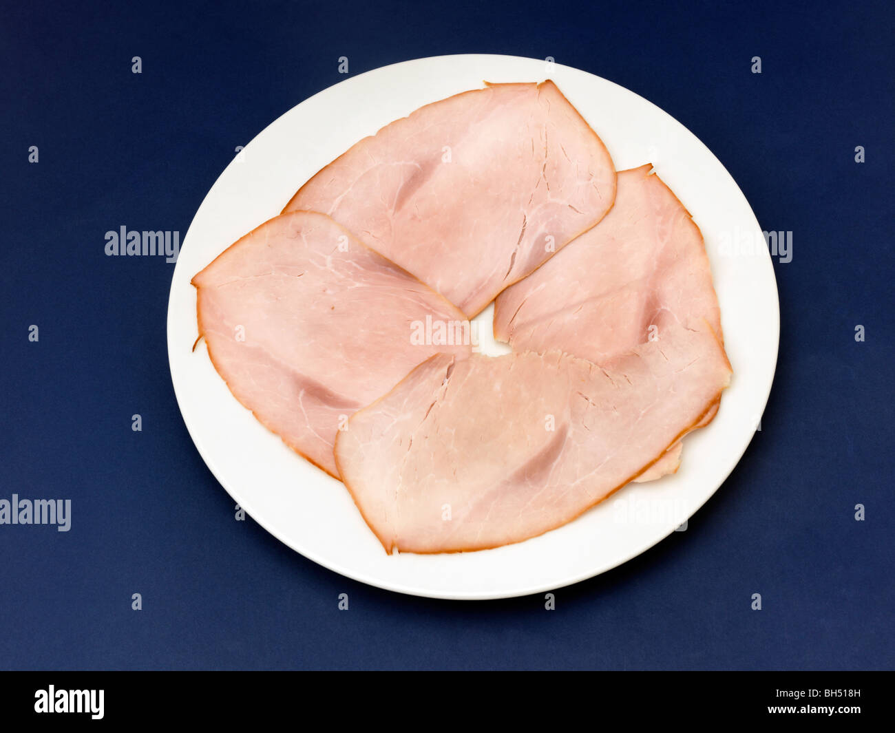 Some Ham on a Plate Stock Photo - Alamy