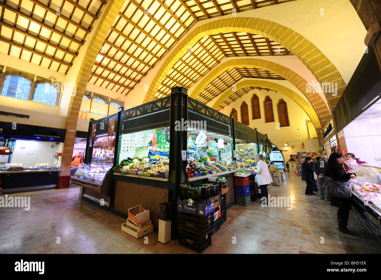 interior of Municipal Market in the historic Old Town, Javea / Xabia ...