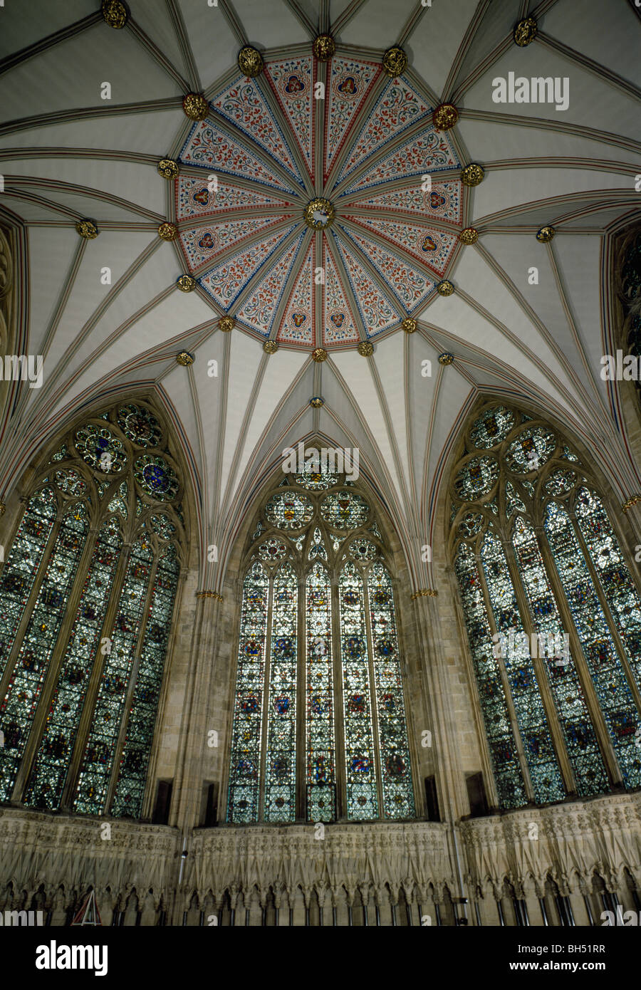 York Minster Chapter House roof windows and canopy Stock Photo - Alamy