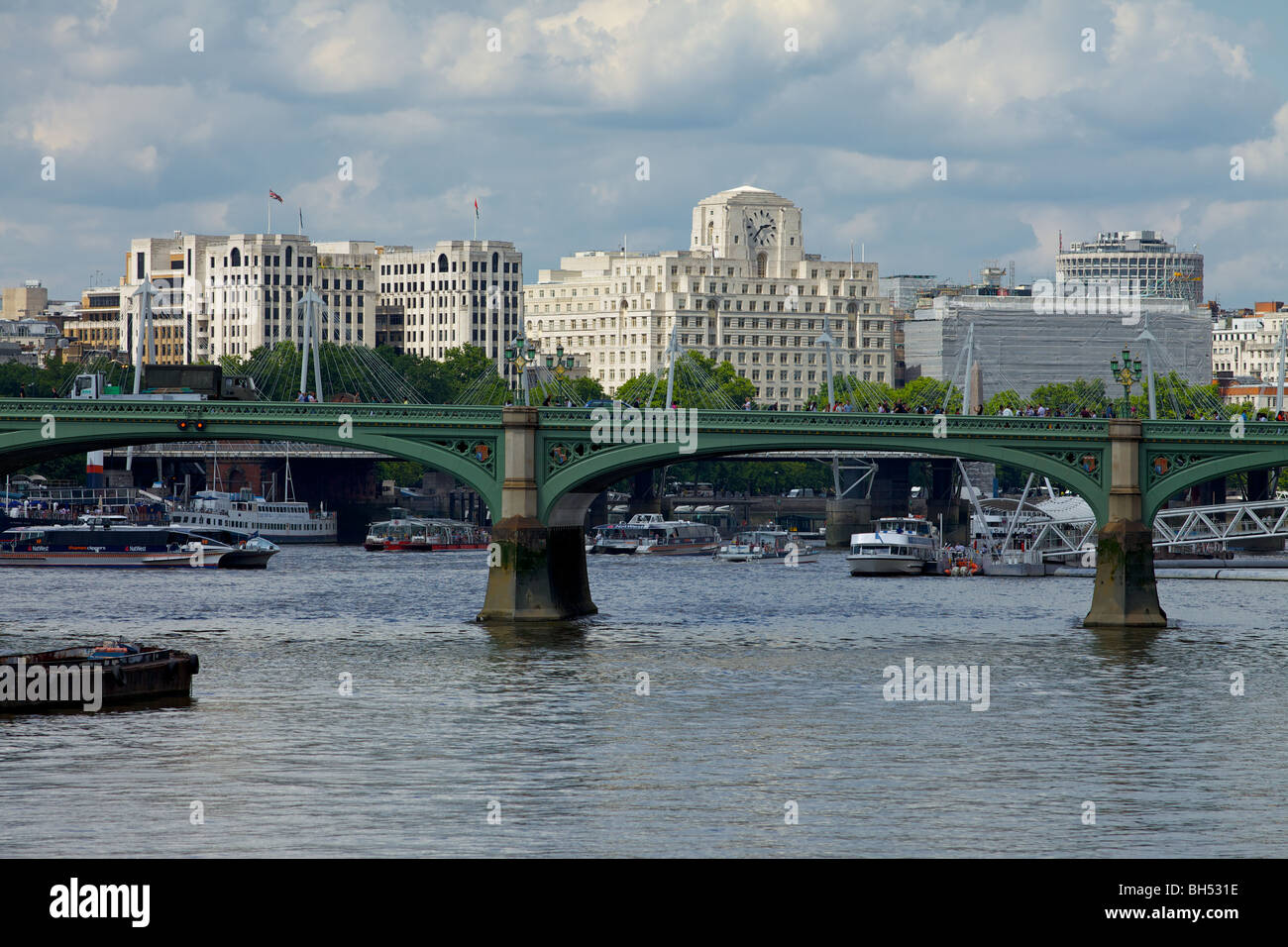 London sky line with the shell building hi-res stock photography and ...
