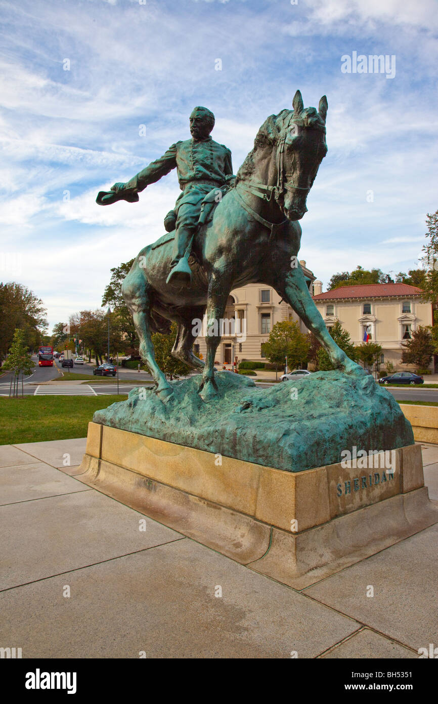 Statue of General Henry Sheridan in Washington DC Stock Photo - Alamy