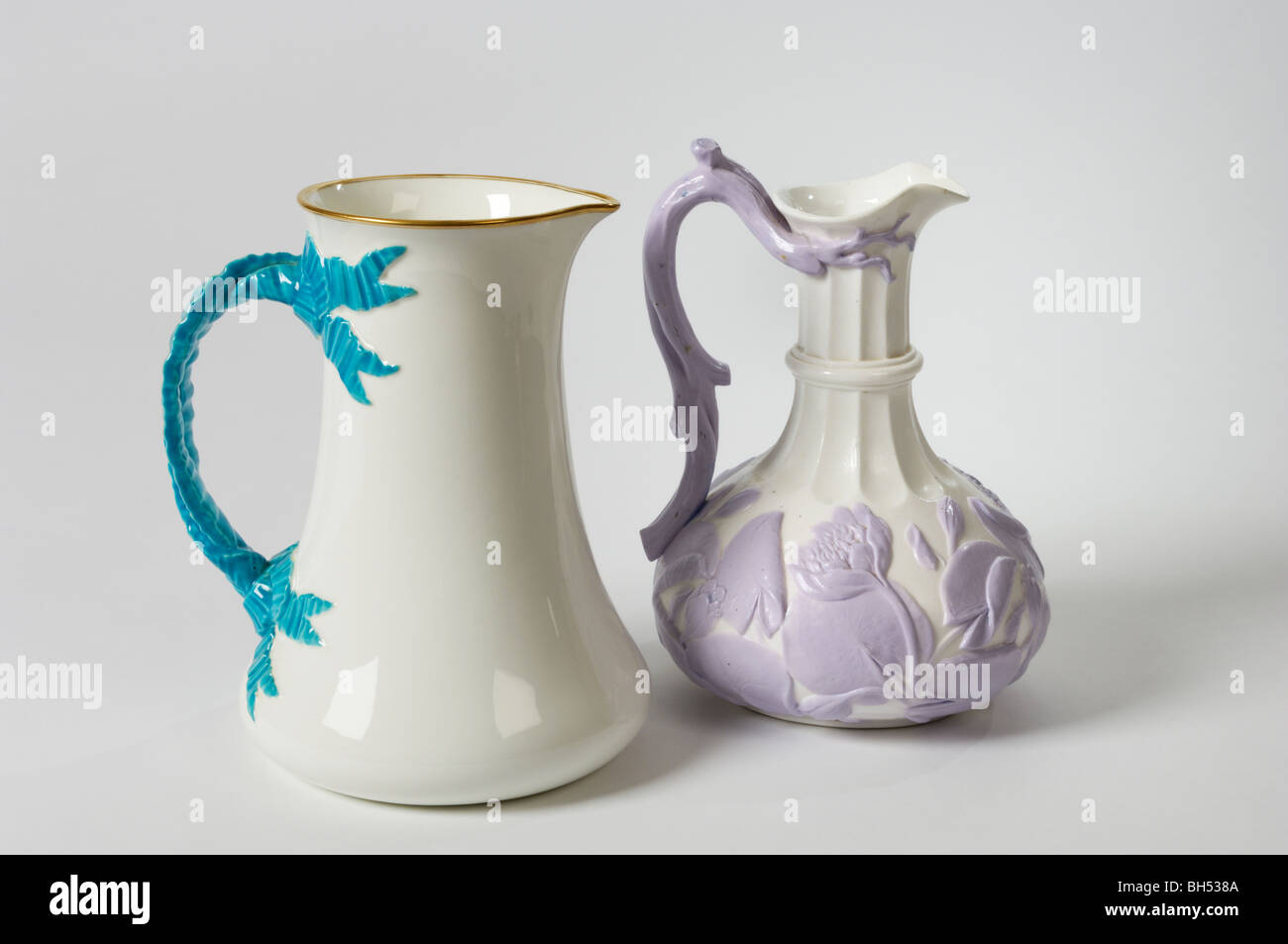 English antique relief moulded jug with waterlily design by Samuel ...