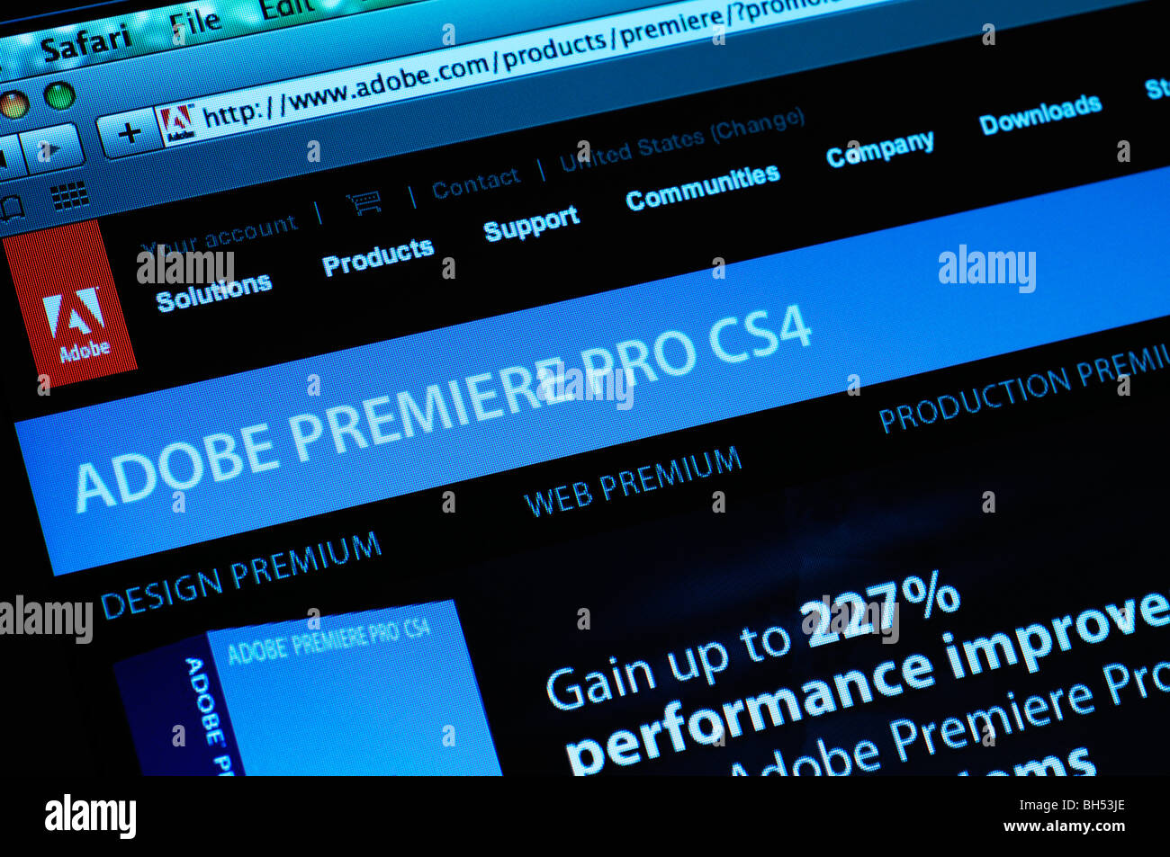 Adobe Premiere website Stock Photo - Alamy