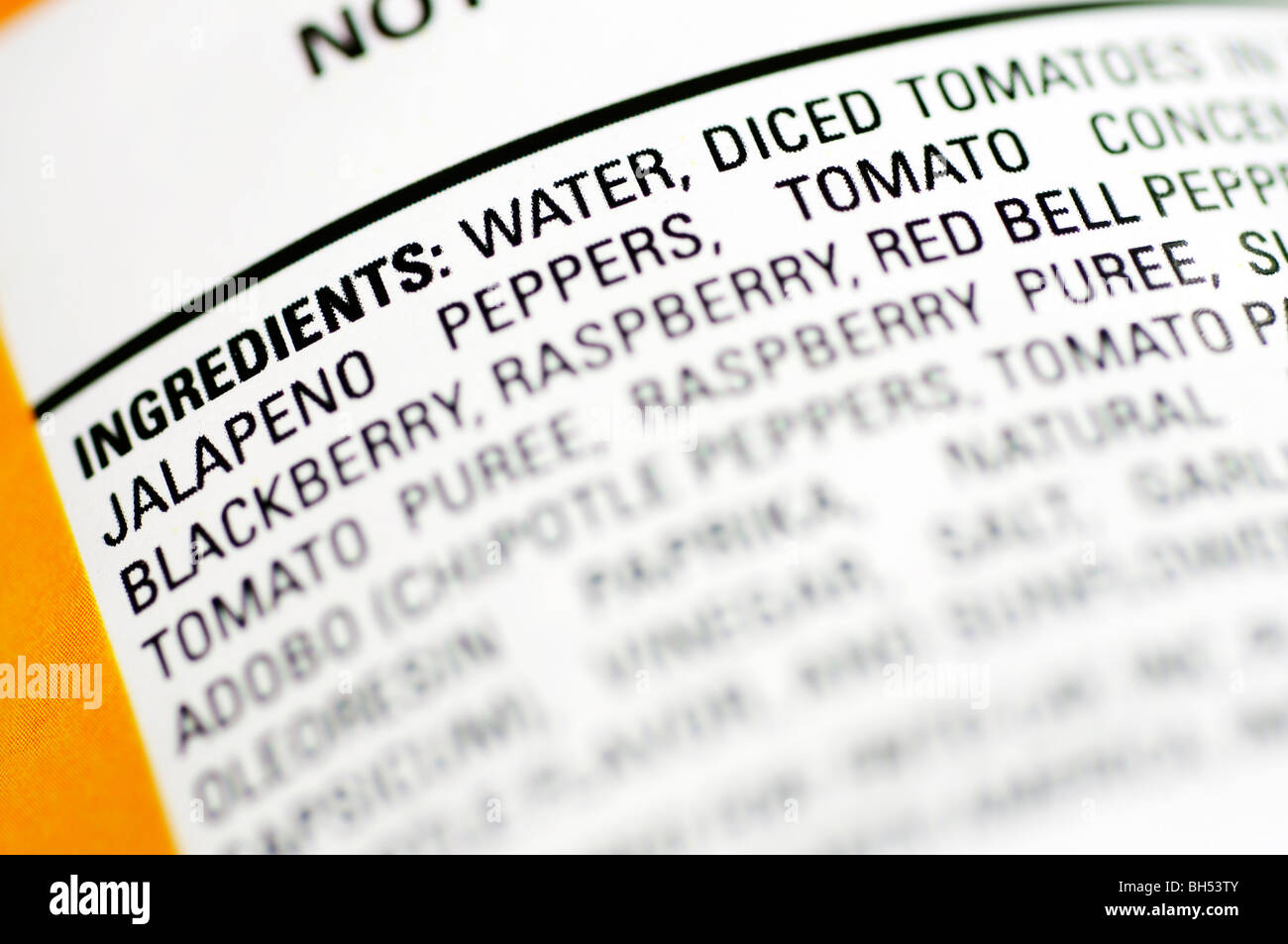 Ingredients Label Stock Photos & Ingredients Label Stock Images - Alamy