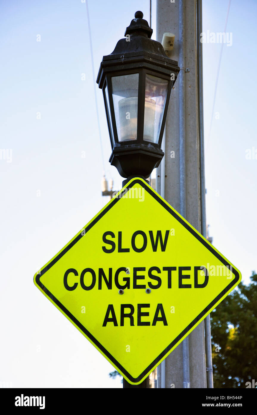 Congested area warning sign Stock Photo - Alamy