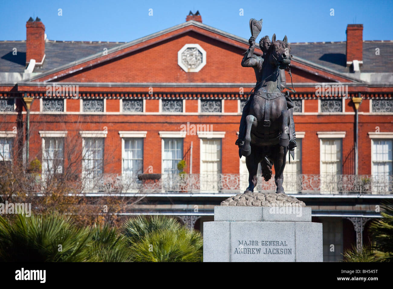 Statue of Andrew Jackson in Jackson Square in the French Quarter of New ...