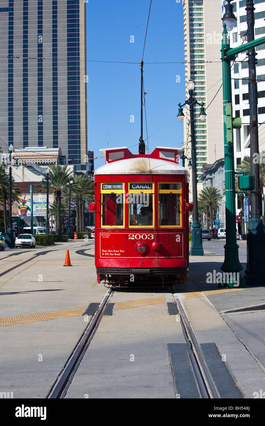 New Orleans Red Streetcar High Resolution Stock Photography and Images ...