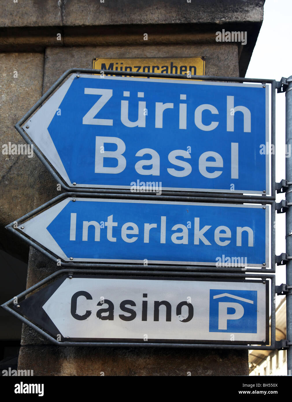 Road sign, Bern, Switzerland Stock Photo - Alamy
