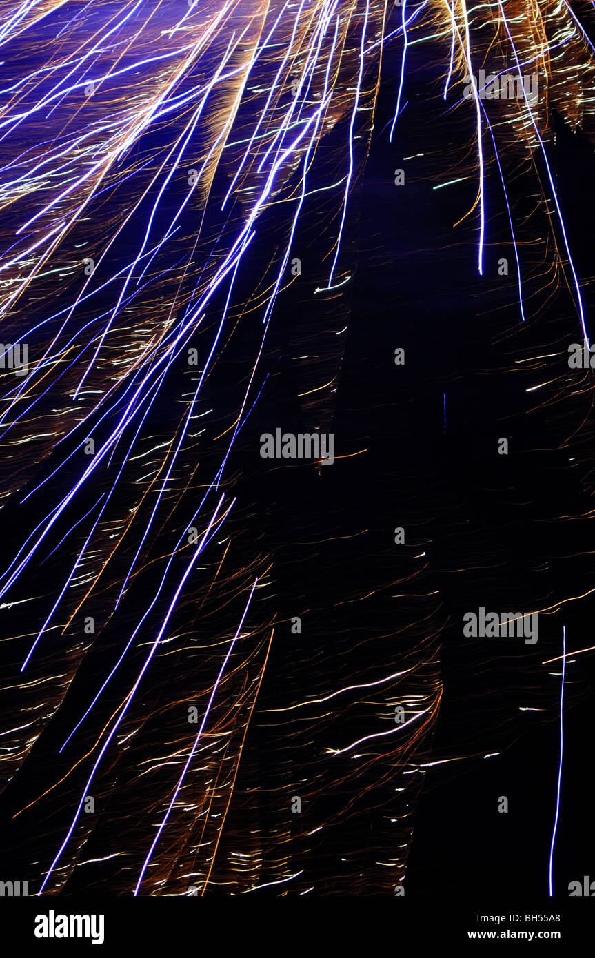 Fireworks blue streaks Stock Photo - Alamy