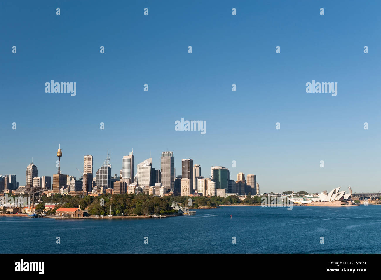 Sydney Skyline and Opera House from the Harbour, Sydney, NSW, Australia ...