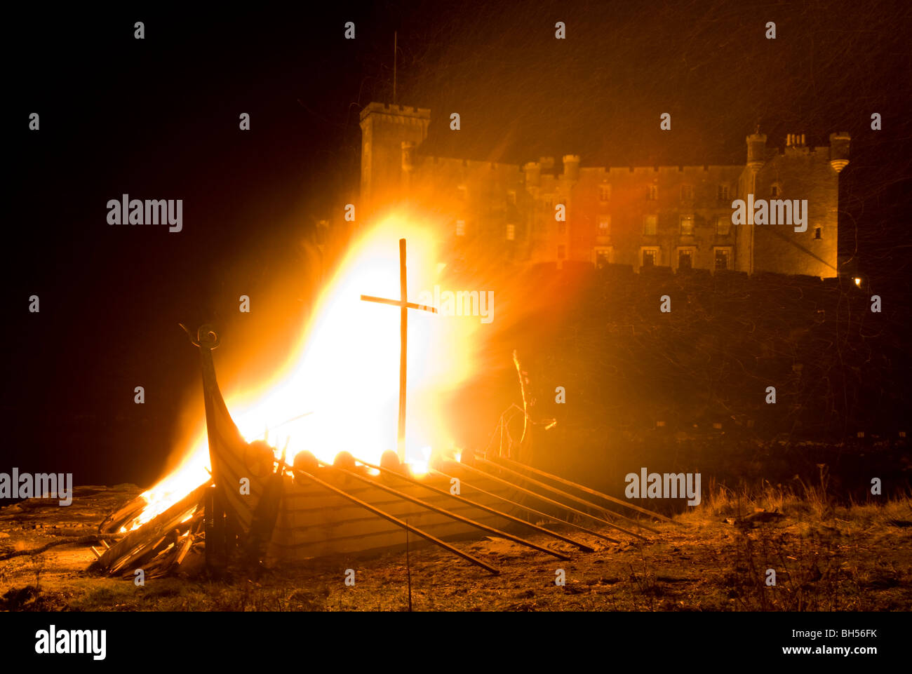 Viking burning boat hi-res stock photography and images - Alamy