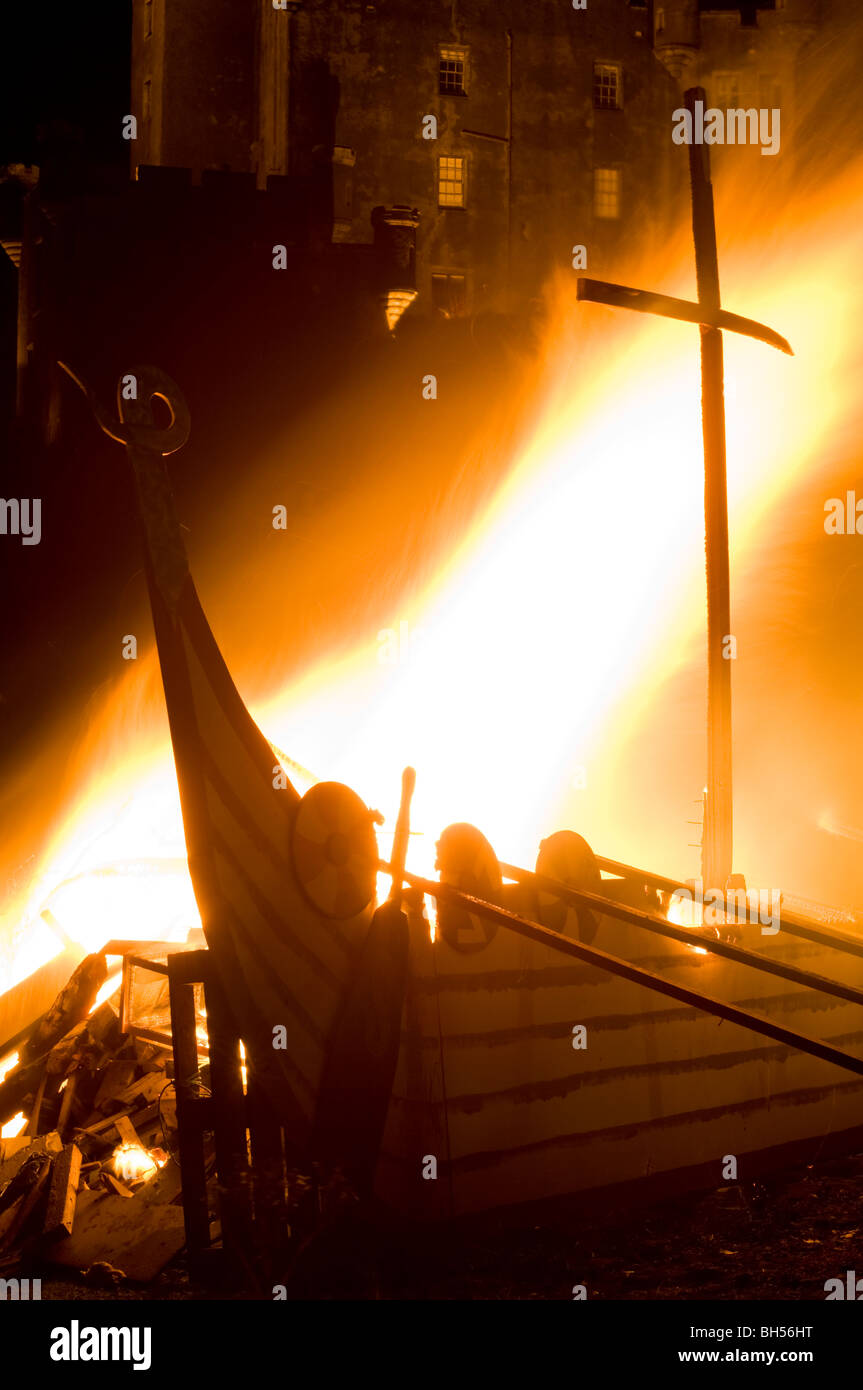 The burning of replica viking longship hi-res stock photography and ...