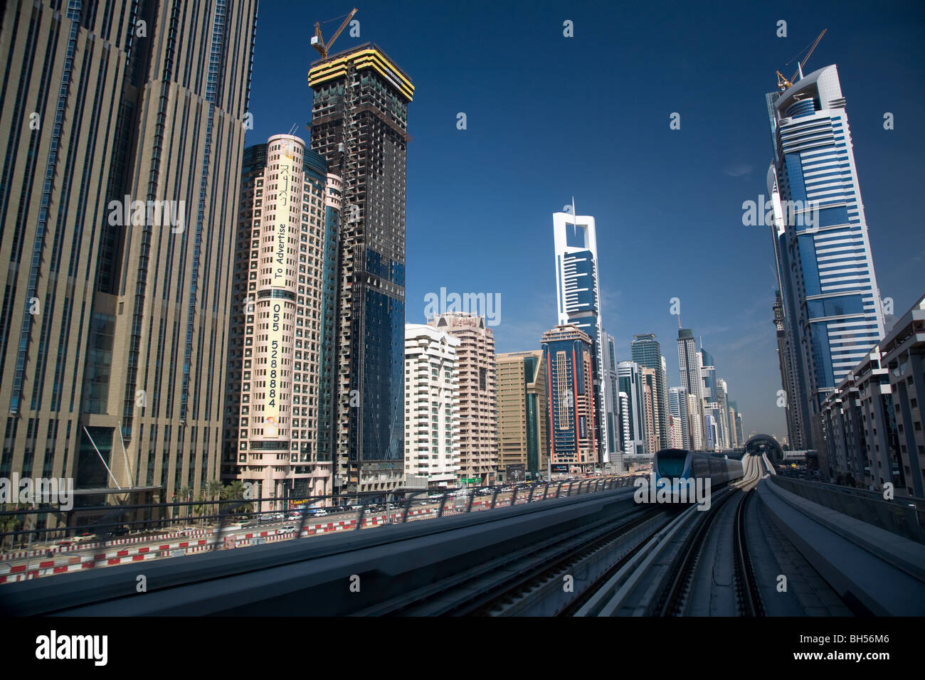 Dubai Metro automated train commuter system uae Stock Photo - Alamy