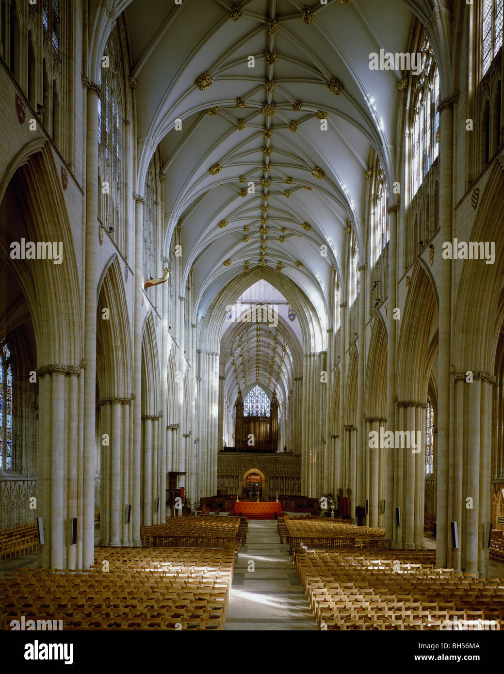 York Minster, the nave looking east. English 3th Century Gothic, with ...
