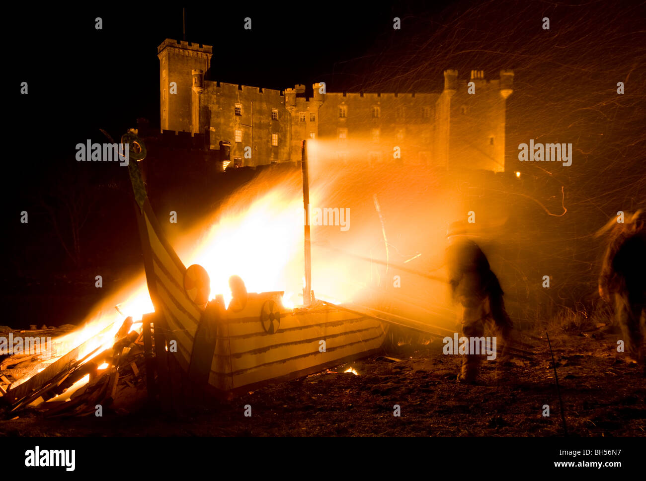 The burning of replica viking longship hi-res stock photography and ...