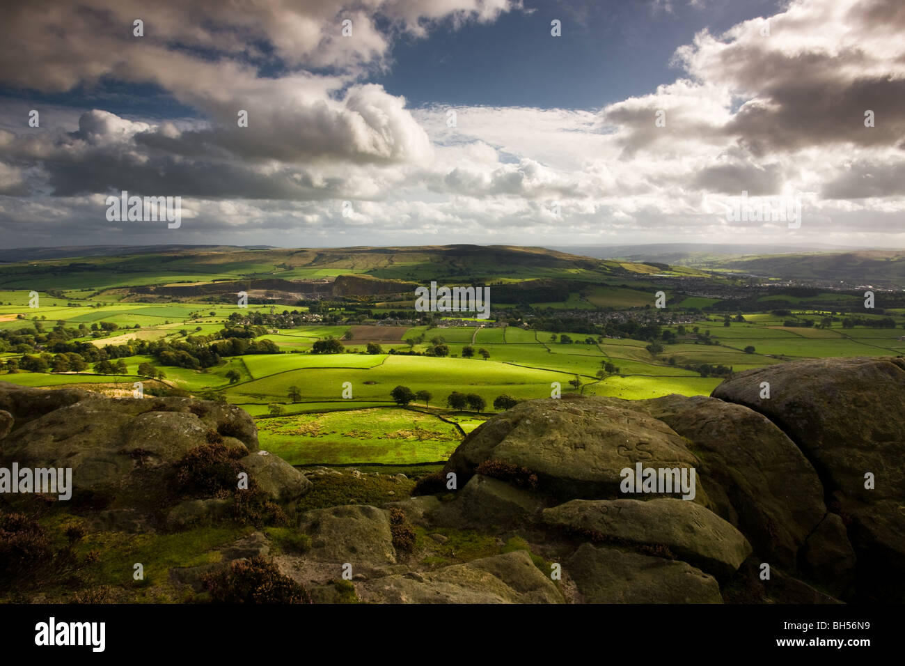 Embsay Quarry from Embsay Crag, Embsay, Yorkshire Dales, England Stock ...