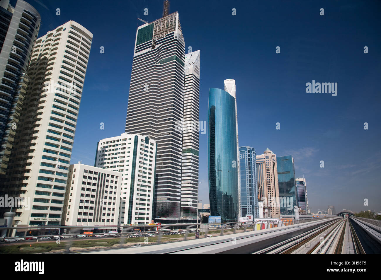 Dubai Metro automated train commuter system uae Stock Photo - Alamy