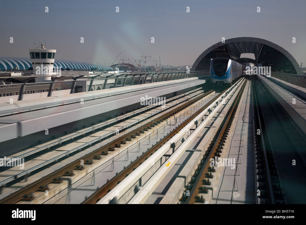 Dubai Metro train station dubai airport tracks Stock Photo - Alamy