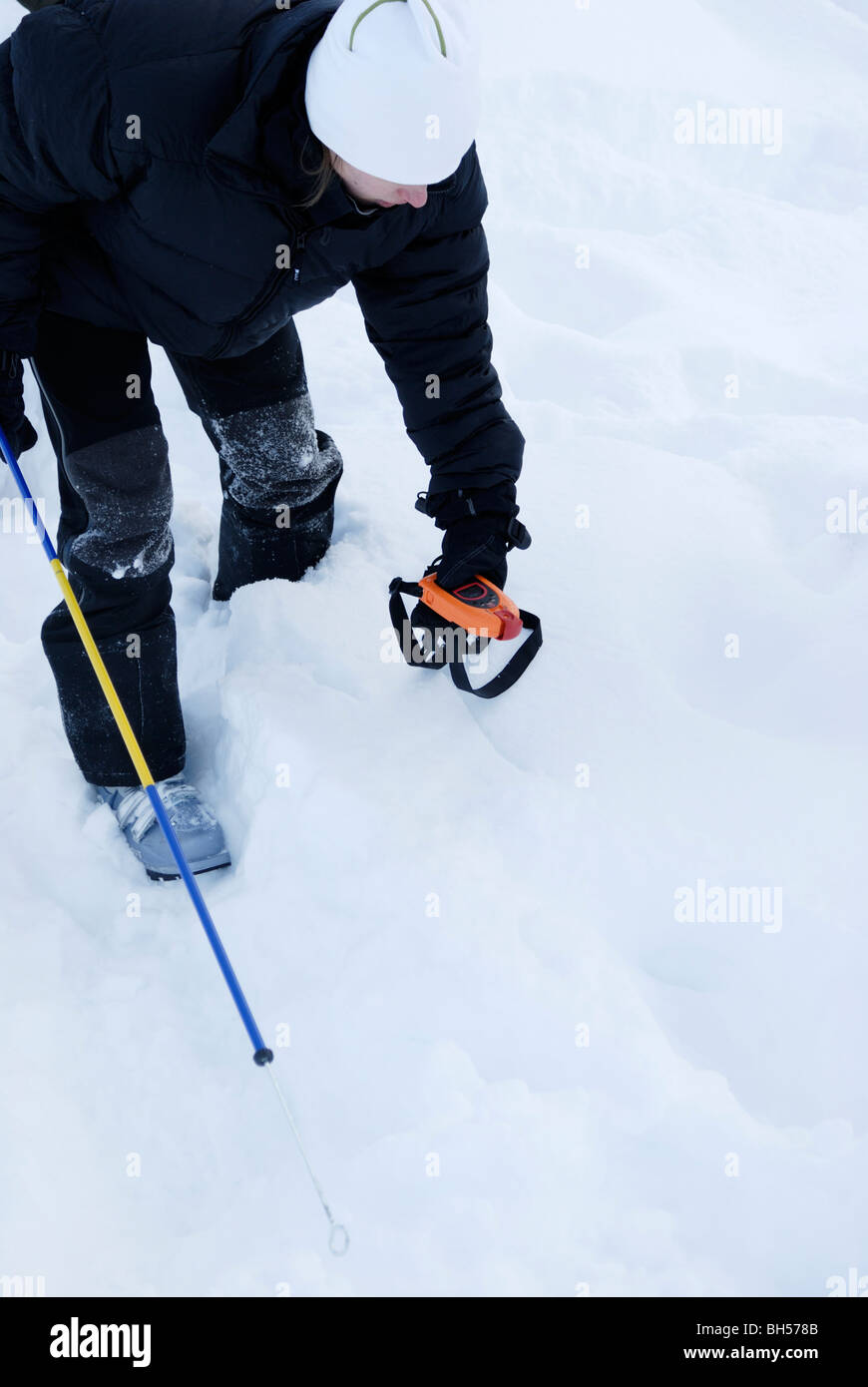 Avalanche search & rescue training with avalanche beacons and snow ...