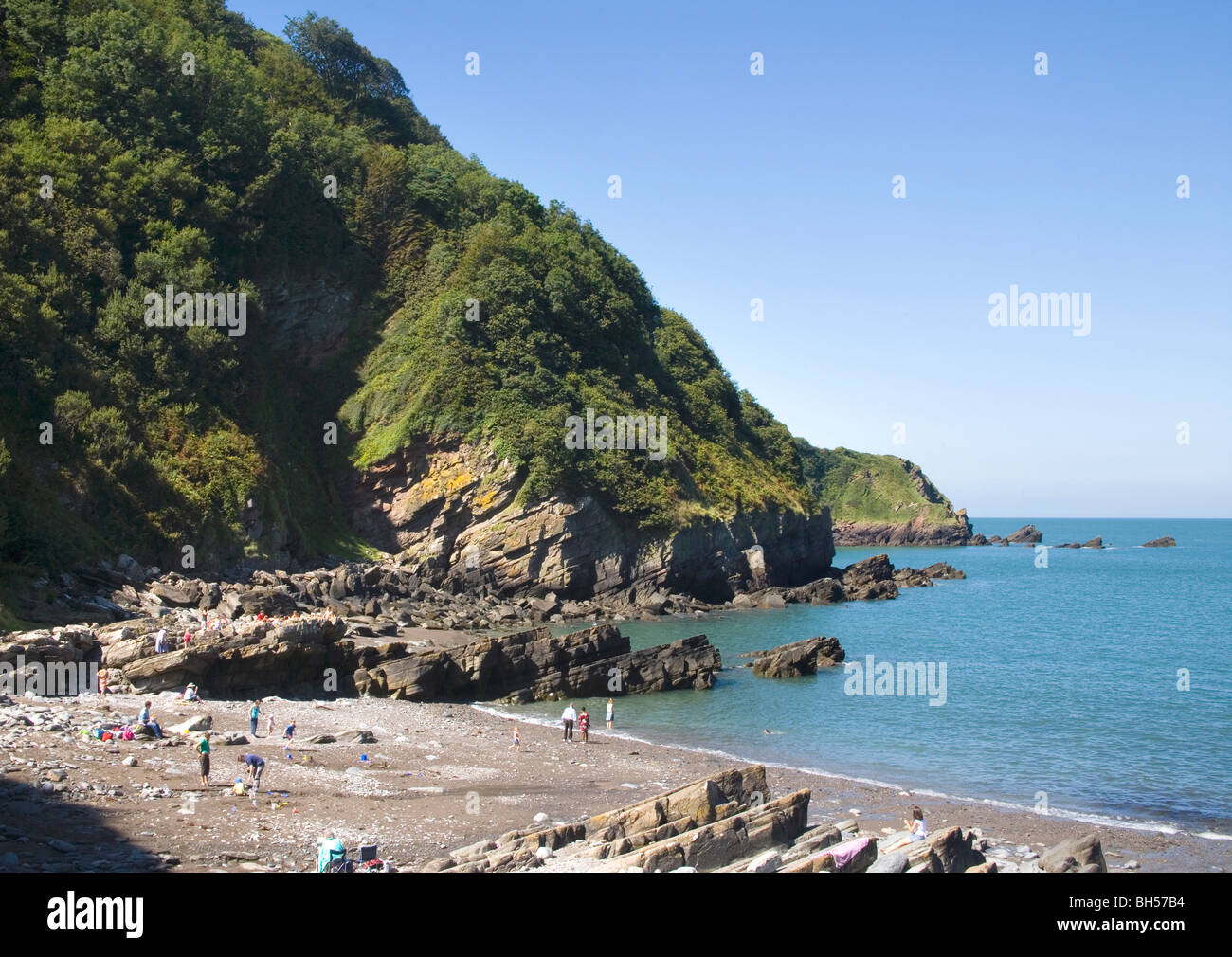 lee bay north devon Stock Photo - Alamy