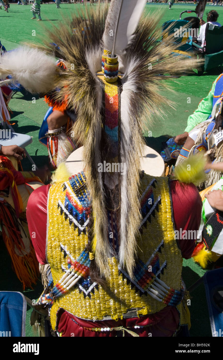 Native American drummers and singers at North American Indian Days ...