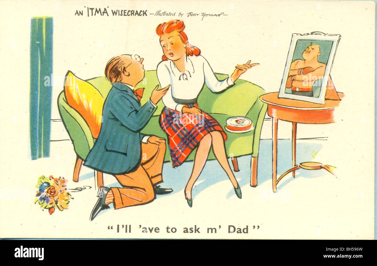 postcard illustrating an ITMA wisecrack circa 1940 Stock Photo - Alamy