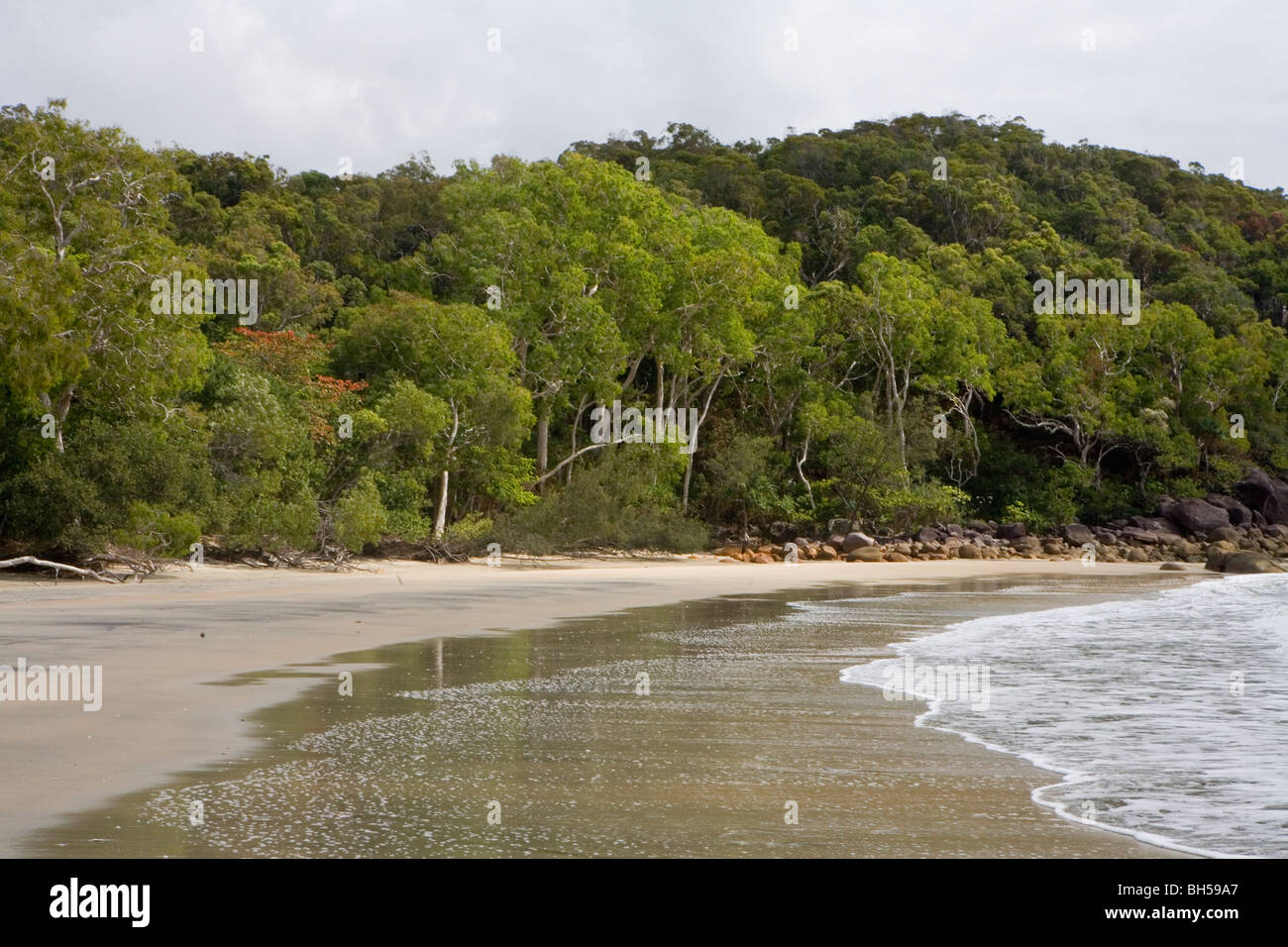 Blacksand Beach along the Thorsborne Trail on Hinchinbrook island Stock ...