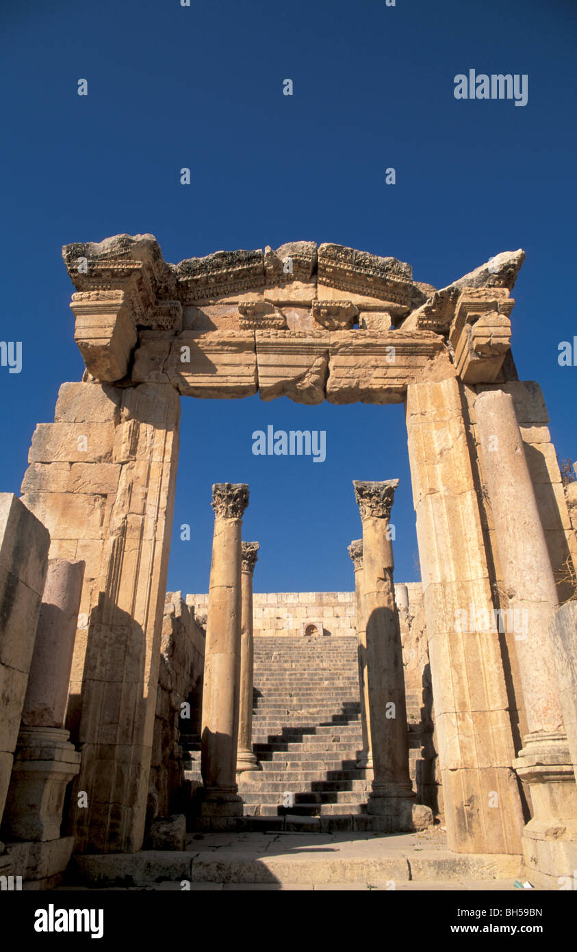 Jordan, Jerash. The Cathedral Stock Photo - Alamy