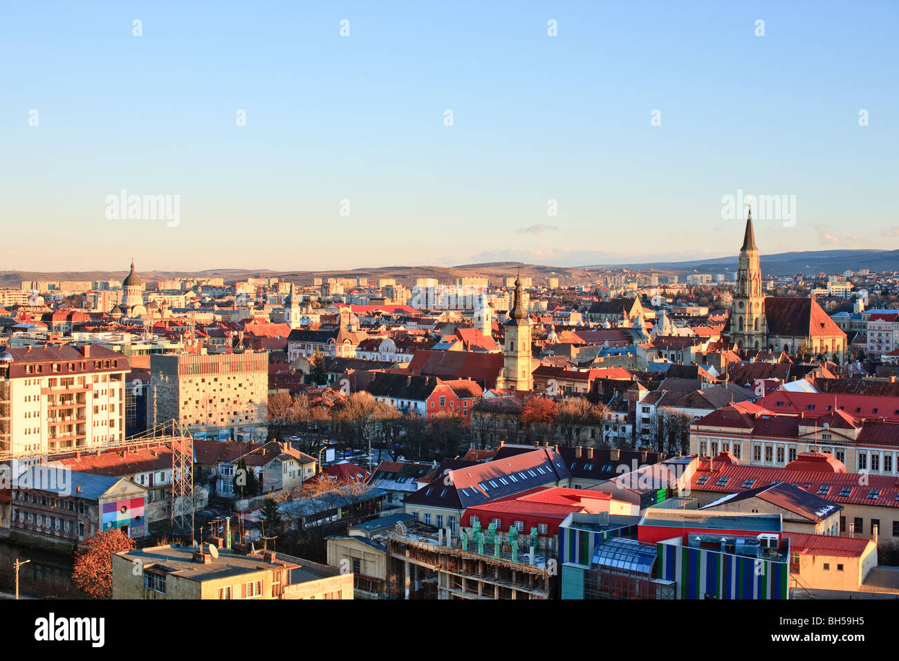 Cityscape of Cluj-Napoca (Romania) historic downtown Stock Photo - Alamy
