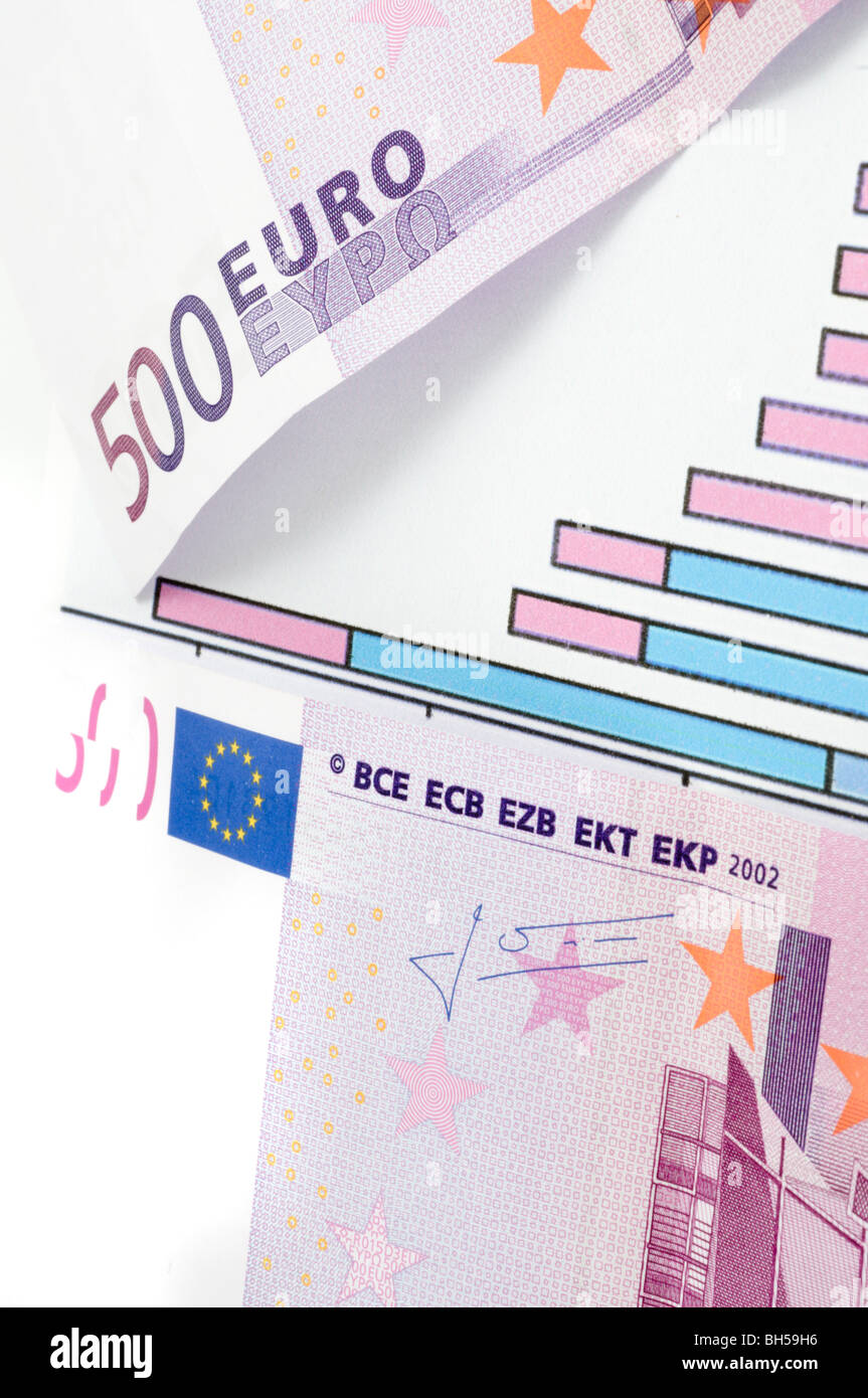 Banknotes of euro and diagram Stock Photo - Alamy