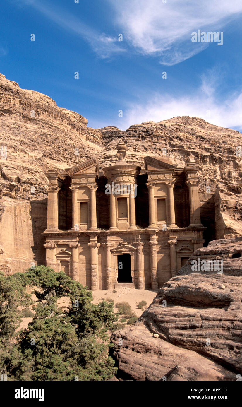 Jordan, Petra. Al Deir (the Monastery), a Nabatean Temple Stock Photo ...
