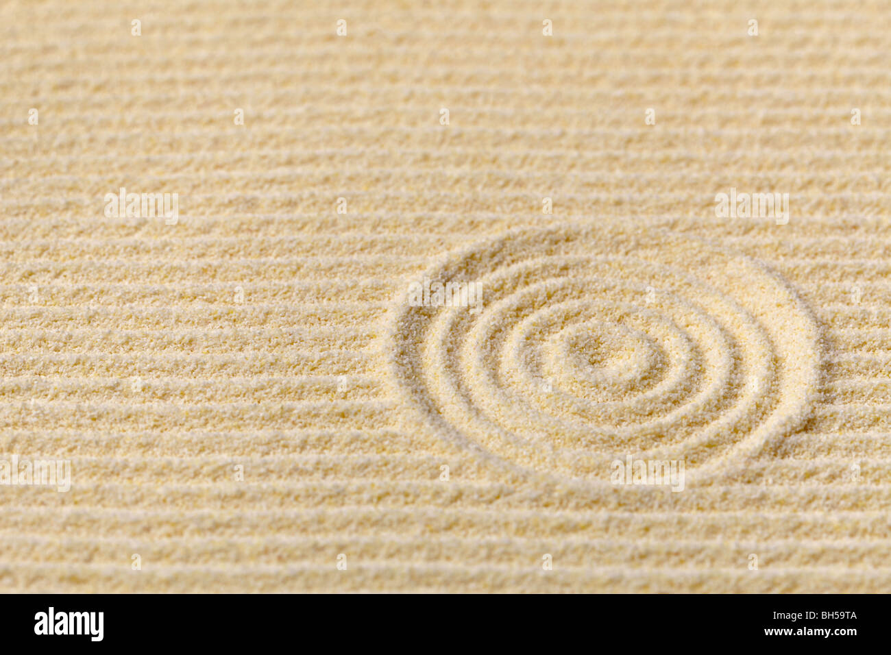 Abstract composition - Japanese rock zen garden with concentric circles ...