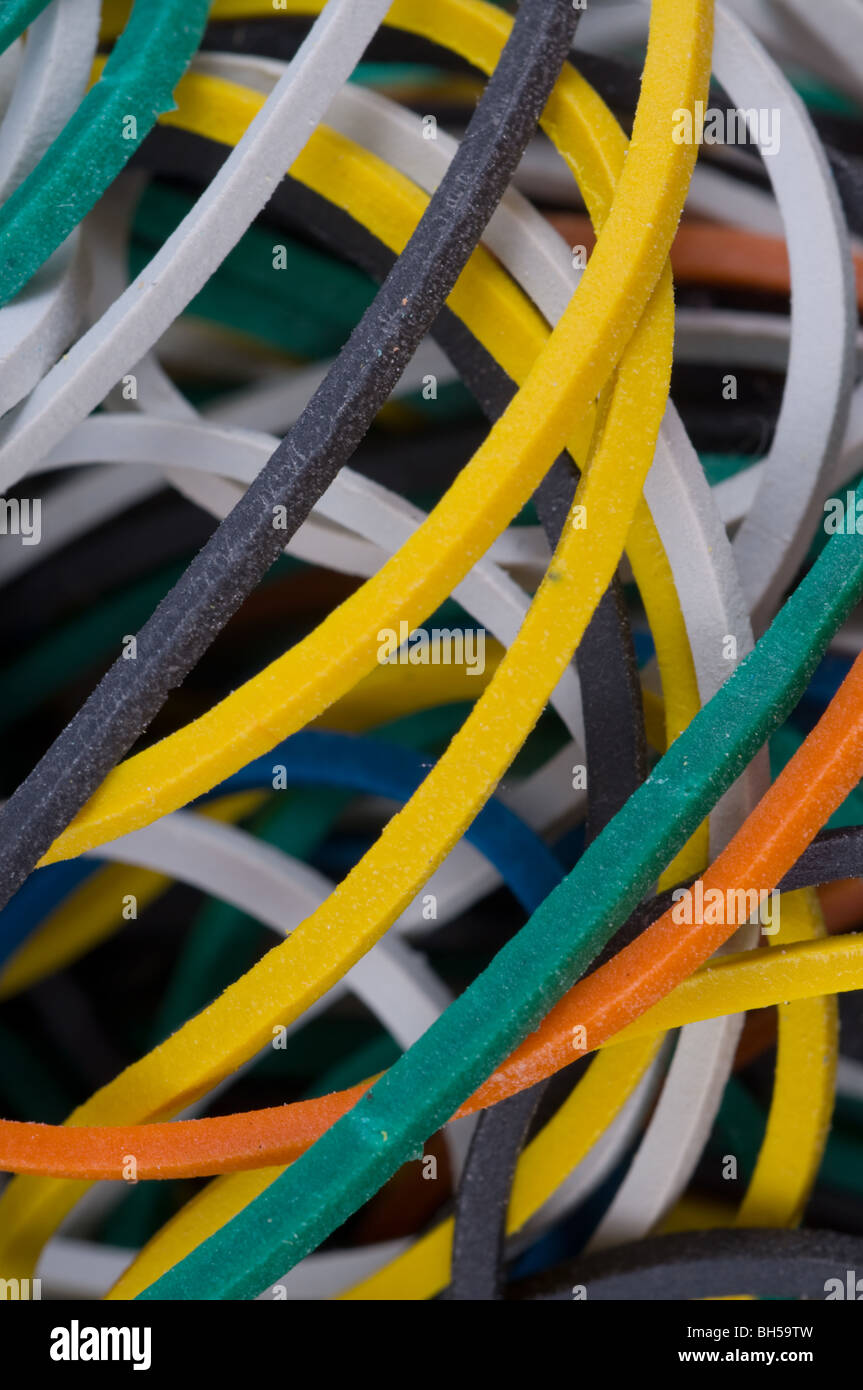 Background from color elastic bands Stock Photo - Alamy