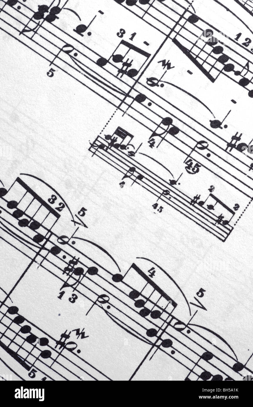 Close-up musical notes sheet Stock Photo - Alamy