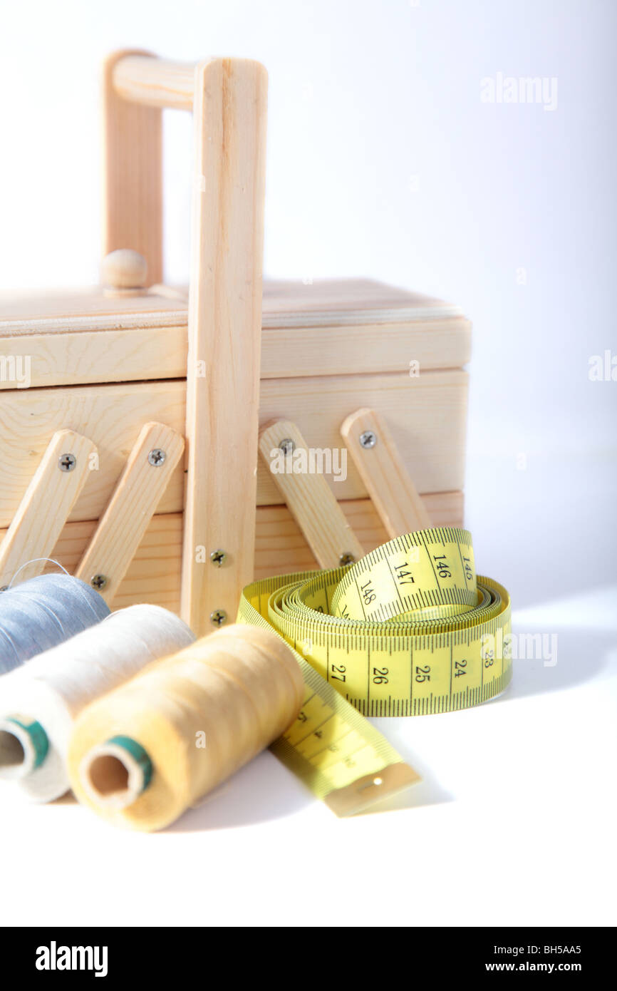 Typical utensils of a sewing kit. All on white background Stock Photo ...