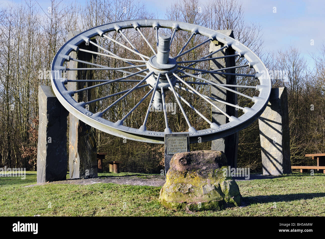 Mining memorial on the site of the former Highley Colliery, near ...