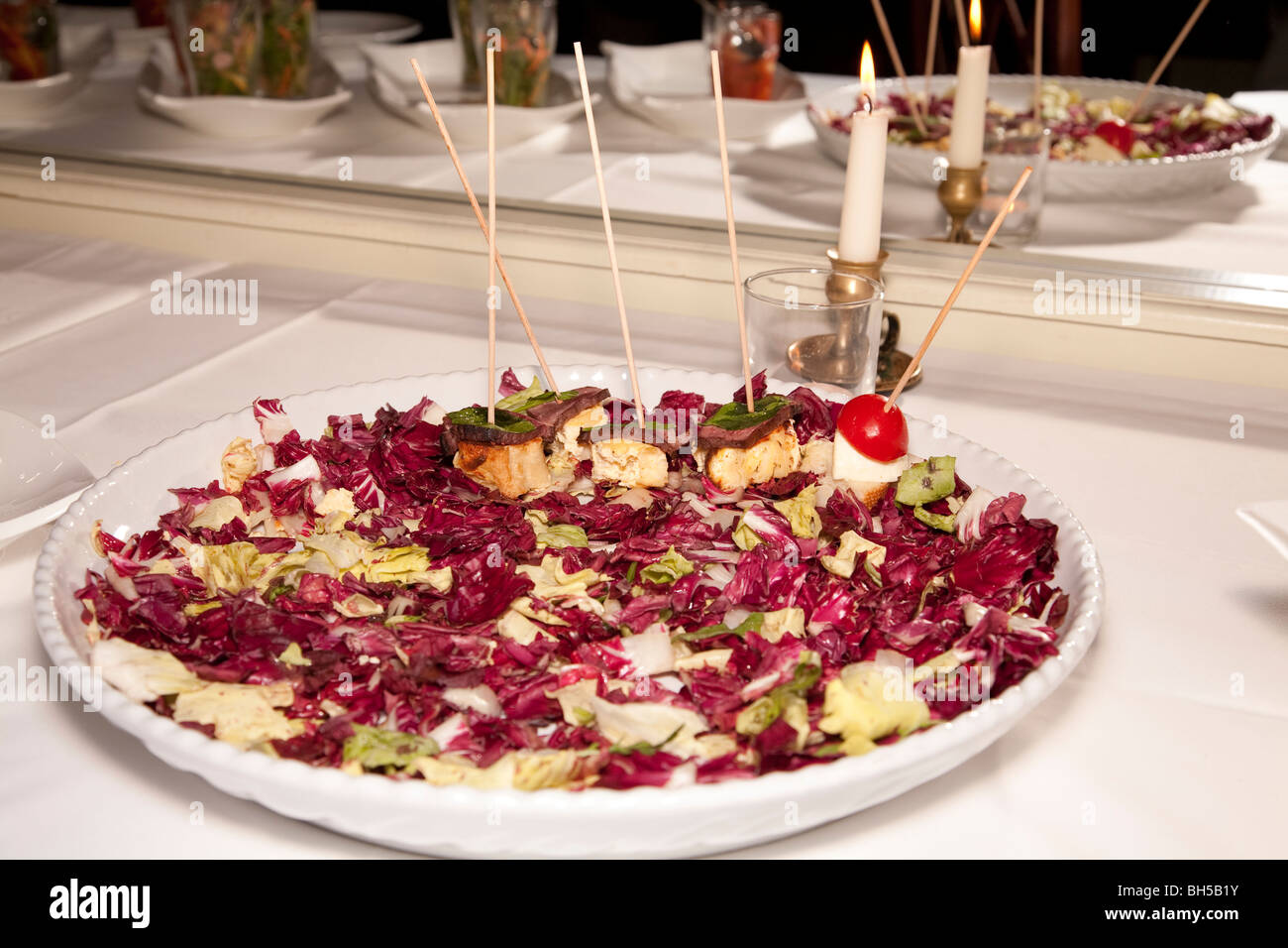 Plate of food at buffet Stock Photo - Alamy
