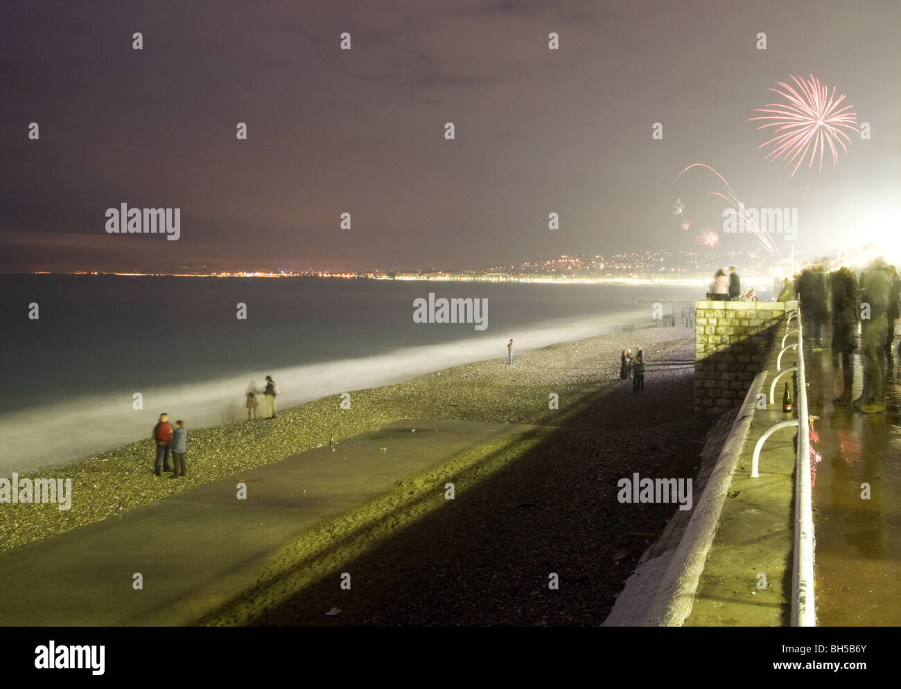 2009 - 2010 New Years Eve fireworks in Nice, Provence, France Stock ...
